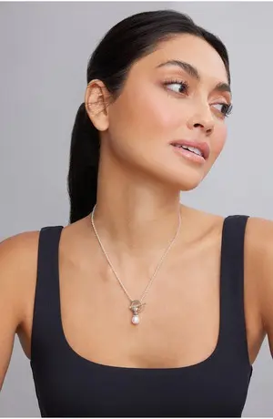 Lagos Luna Pearl Toggle Pendant Necklace