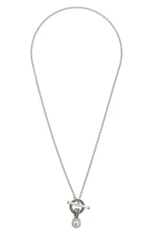Lagos Luna Pearl Toggle Pendant Necklace