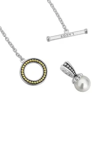 Lagos Luna Pearl Toggle Pendant Necklace
