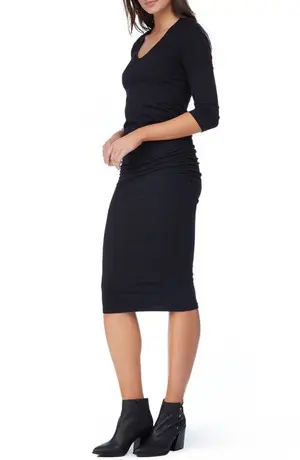 Michael Stars Ruched Midi Dress