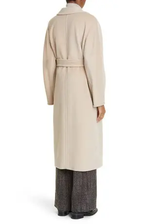 Max Mara Madame Double-breasted Wool And Cashmere Belted Coat - Sand