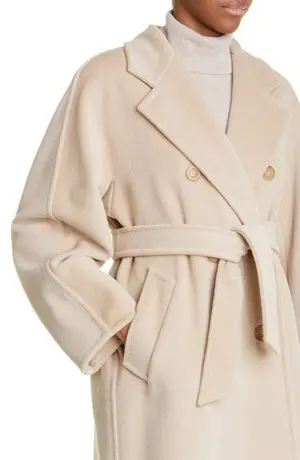 Max Mara Madame Double-breasted Wool And Cashmere Belted Coat - Sand