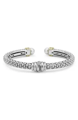 Lagos Luna Pearl Cuff Bracelet - Silver/pearl