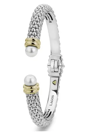 Lagos Luna Pearl Cuff Bracelet - Silver/pearl