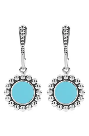 Lagos Sterling Ceramic Drop Earrings - Silver