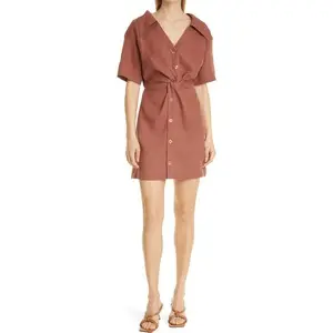 Nanushka Taiga Linen Mini Shirtdress
