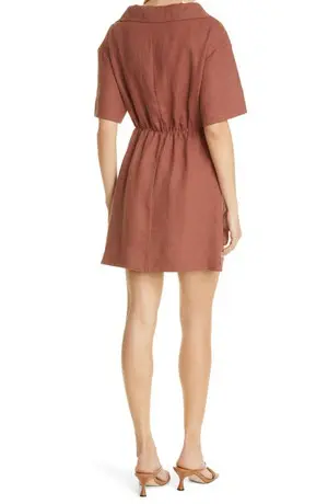 Nanushka Taiga Linen Mini Shirtdress