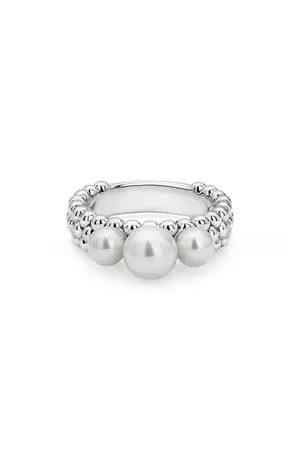 Lagos Luna Pearl Caviar Band Ring