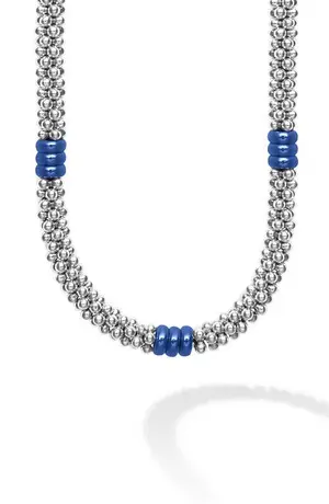Lagos Blue Caviar Ceramic Collar Necklace - Ultramarine