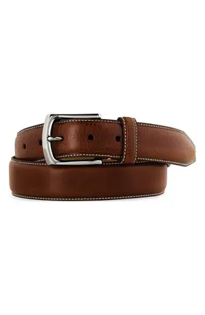Johnston & Murphy Calfskin Leather Belt - Dark Brown