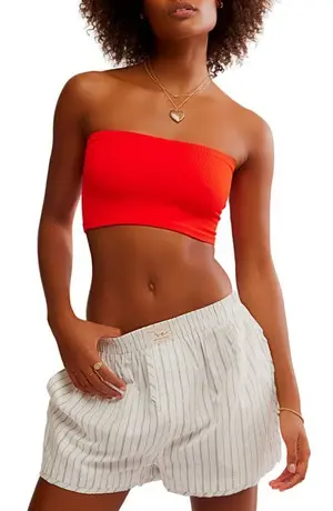 Free People Amelia Bandeau Bra Fiery Red