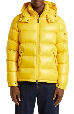 Moncler Moncler Maya Lacquered Down Jacket Yellow