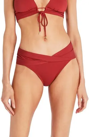 Robin Piccone Ava Twist Hipster Bikini Bottom Brick