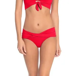 Robin Piccone Ava Twist Hipster Bikini Bottom - Fiery Red