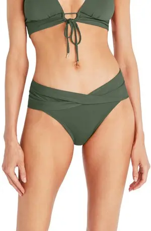 Robin Piccone Ava Twist Hipster Bikini Bottom Pine