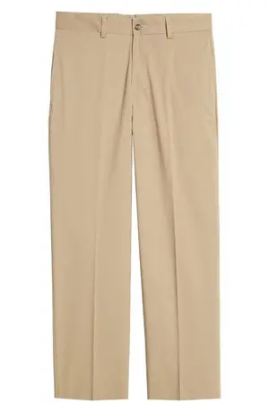 Berle Charleston S Flat Front Stretch Canvas Pants - Khaki