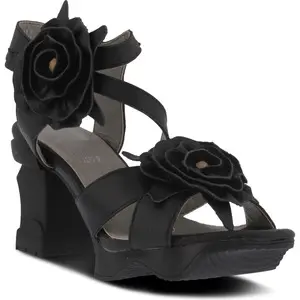 SPRING STEP SHOES Shelly Sandal - Black Leather