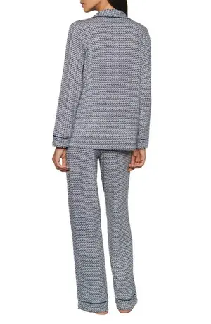 Eberjey Gisele Printed Long Pajamas - Seashell Navy/navy