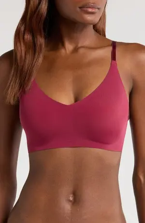 TRUE & CO The True Body Triangle Convertible Strap Bralette Garnet Red