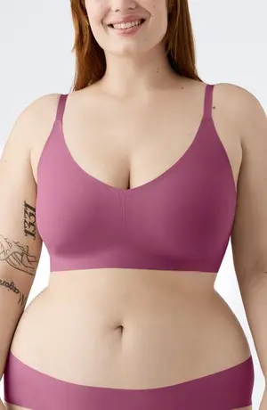 TRUE & CO The True Body Triangle Convertible Strap Bralette - Red Violet