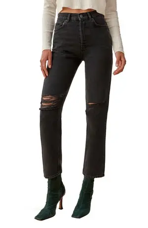REFORMATION Cynthia High-Rise Relaxed Jeans Lagoon Destroyed