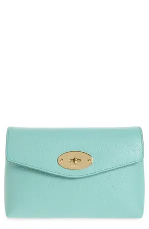 Mulberry Mulberry Darley Leather Cosmetics Pouch Marina Blue