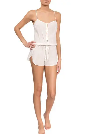 EVERYDAY RITUAL Everyday Ritual Ava Cotton Romper White