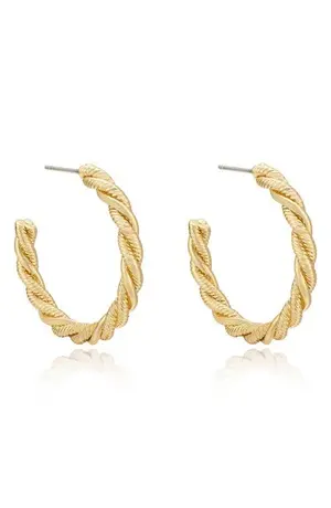 Ettika 18k- Plated Twist Hoop Earrings - Gold