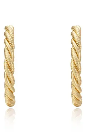 Ettika 18k- Plated Twist Hoop Earrings - Gold