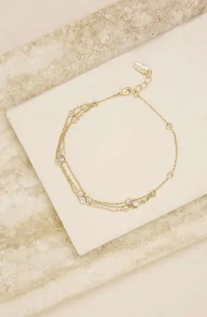 Ettika Cubic Zirconia Anklet - Gold
