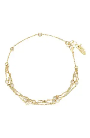 Ettika Cubic Zirconia Anklet - Gold
