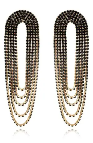 Ettika Ettika Crystal Chandelier Earrings Black
