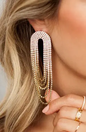 Ettika Crystal Chandelier Earrings - Gold