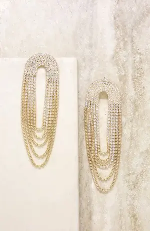Ettika Crystal Chandelier Earrings - Gold