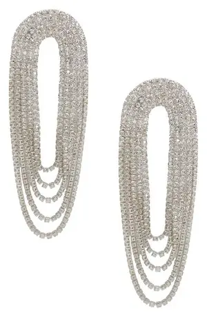 Ettika Crystal Chandelier Earrings - Silver