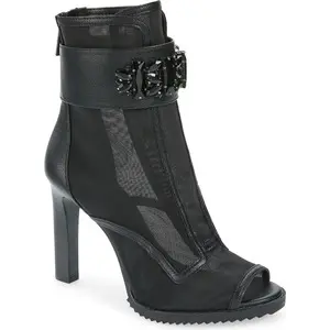 Karl Lagerfeld Paris Peep Toe Bootie With Crystal Strap