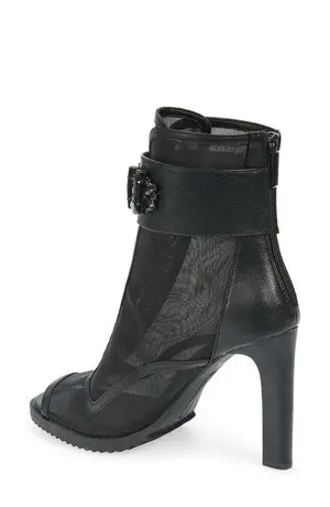 Karl Lagerfeld Paris Peep Toe Bootie With Crystal Strap