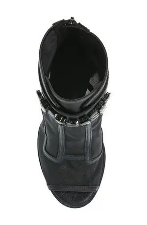 Karl Lagerfeld Paris Peep Toe Bootie With Crystal Strap