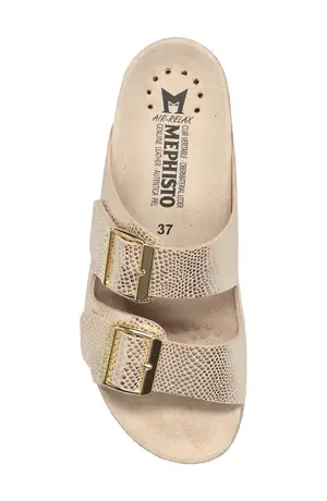 Mephisto Hester Slide Sandal - Light Sand Havana Leather
