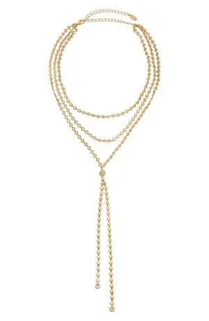 Ettika Cubic Zirconia Y-necklace - Gold