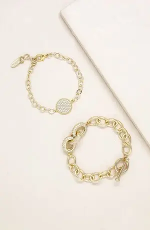Ettika Set Of Two Pavé Bracelets