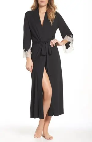 Natori Luxe Shangri-la Robe - Black