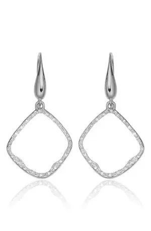 Monica Vinader Riva Diamond Hoop Drop Earrings - Silver