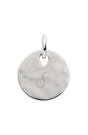 Monica Vinader Engravable Hammered Pendant Charm - Silver
