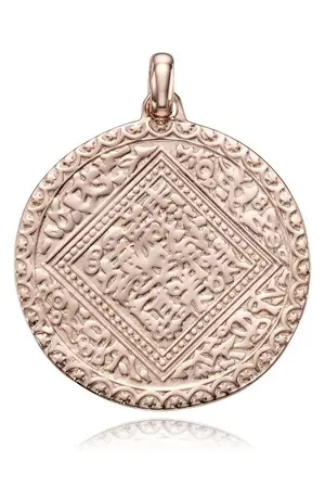 Monica Vinader Marie Reversible Pendant Charm Rose Gold