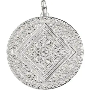 Monica Vinader Marie Reversible Pendant Charm Silver
