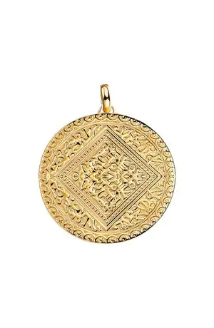Monica Vinader Mini Marie Pendant Charm - Yellow Gold