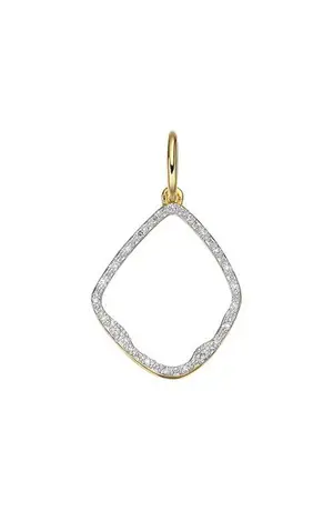 Monica Vinader Riva Diamond Hoop Pendant Charm - Yellow Gold
