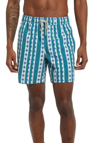 FAIR HARBOR Fair Harbor The Bayberry Swim Trunks Green Dots