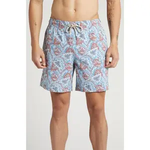 FAIR HARBOR The Bayberry Swim Trunks - Sky Blue Beach Forest